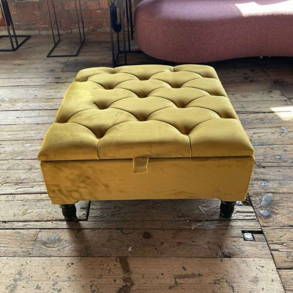 Handmade Square Ottoman Footstool With Storage Box - 11 Colours